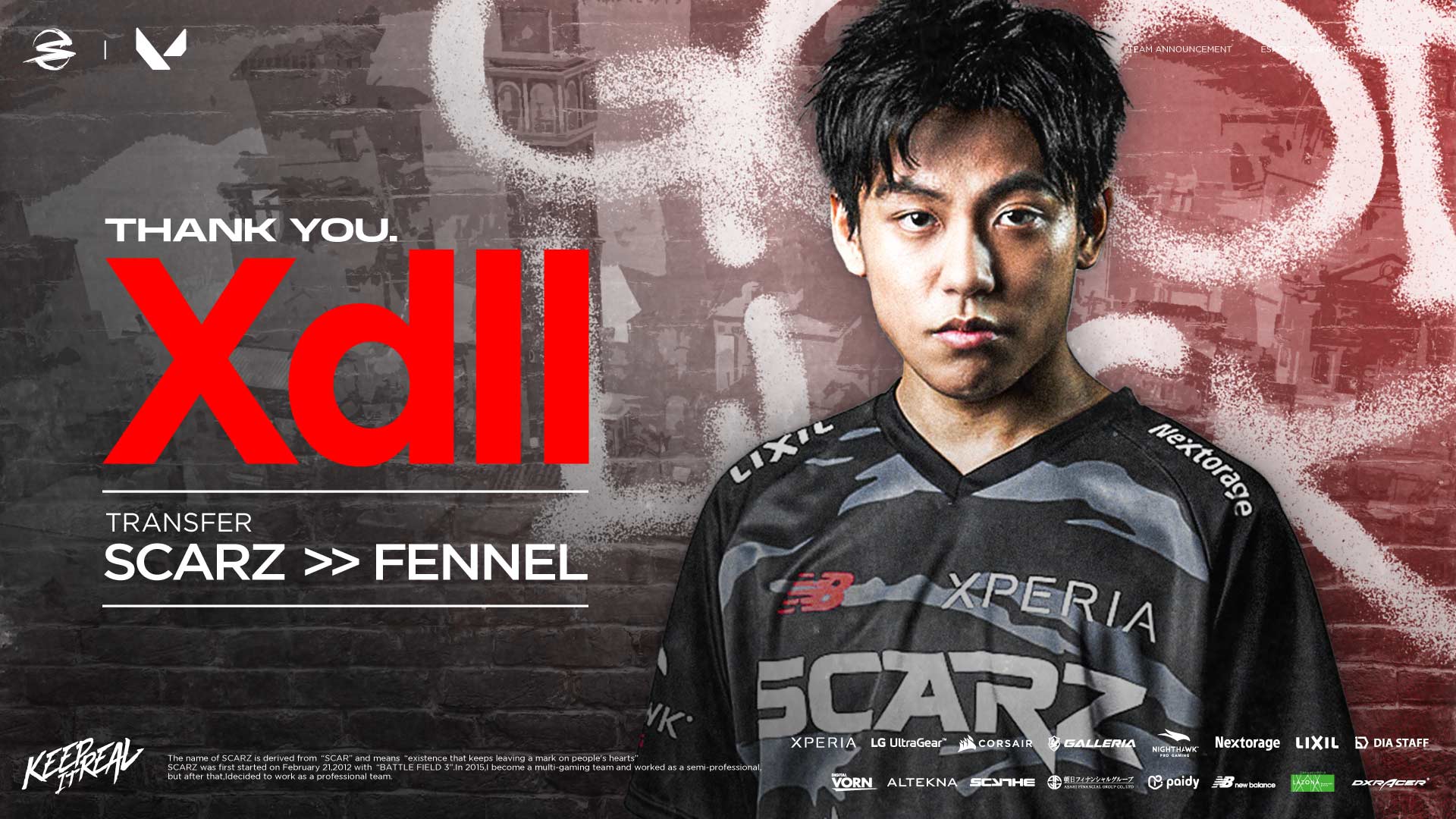 【VALORANT】Xdll選手移籍のお知らせ | SCARZ Official Site