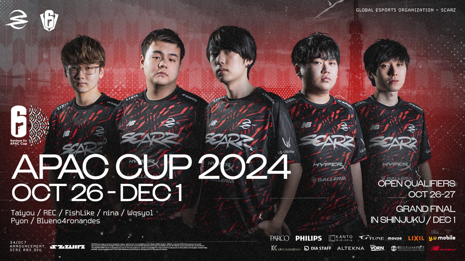 【Rainbow Six Siege】『APAC Cup 2024』に出場 | SCARZ Official Site